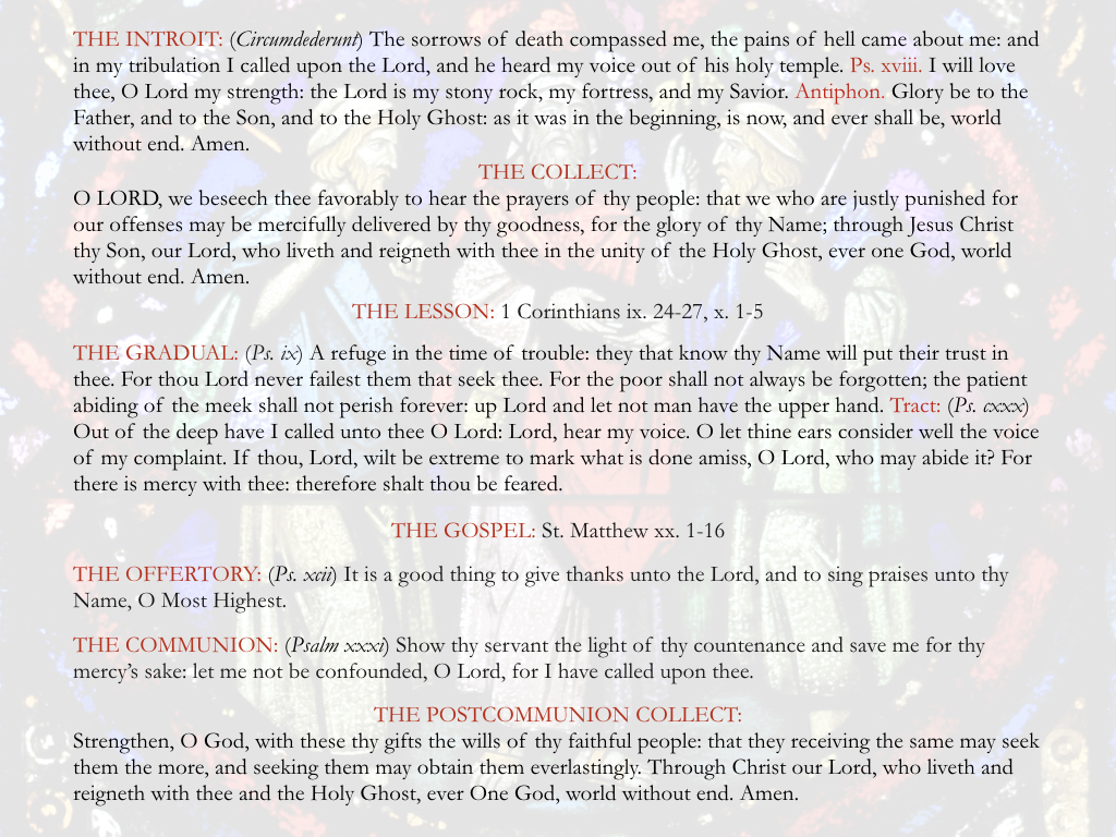 The Beginning of Pre-Lent – According to the Whole